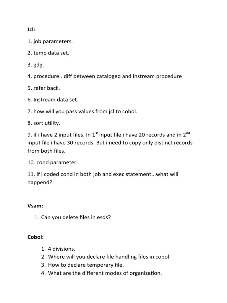 Broadridge Mainframe Interview Guide | PDF | Sql | Computer Program