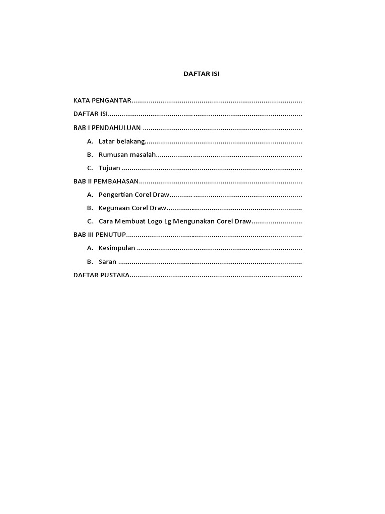 DAFTAR ISI Makalah COREL DRAW | PDF