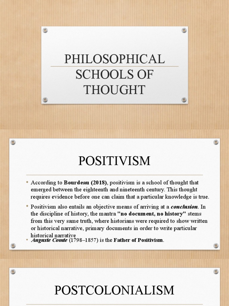 2 Philosophical Schools of Thought | PDF | Primary Sources | Positivism