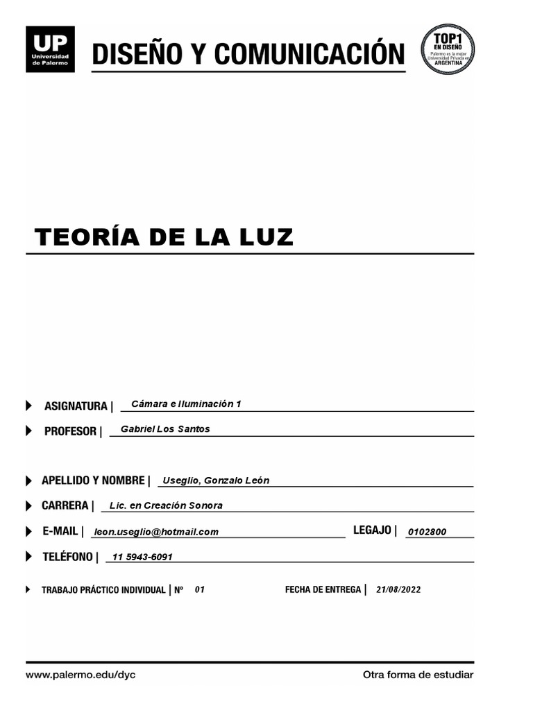 Teoría de La Luz | PDF | Color | Ligero