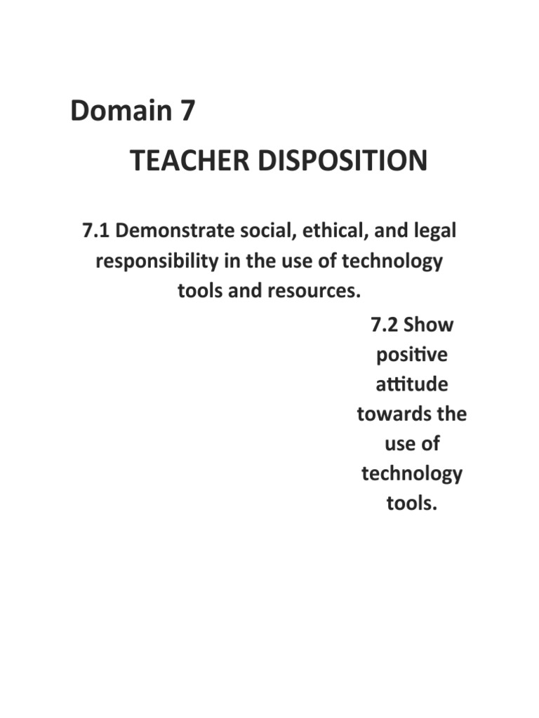 Domain 7 Teacher Disposition (Edtech) | PDF