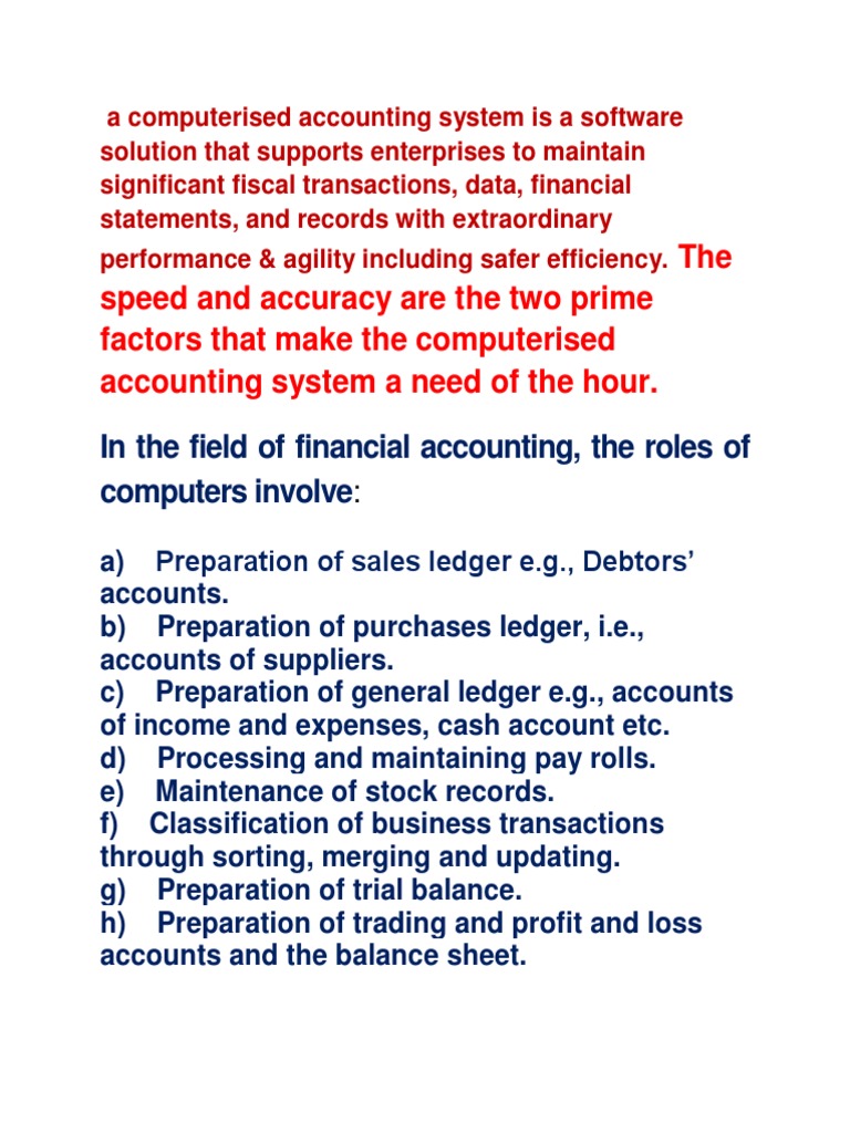 Computerized Accounting Soft Ware | PDF