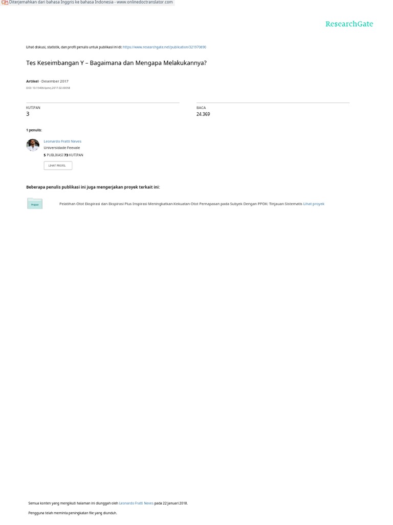 The Y Balance Test - How and Why To Do It - En.id | PDF