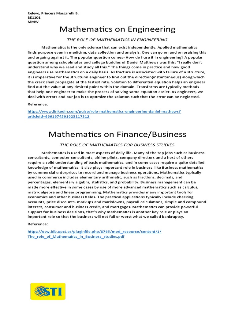 02 Task Performance 1 Arg Mmw Relevo Pdf Mathematics Science 