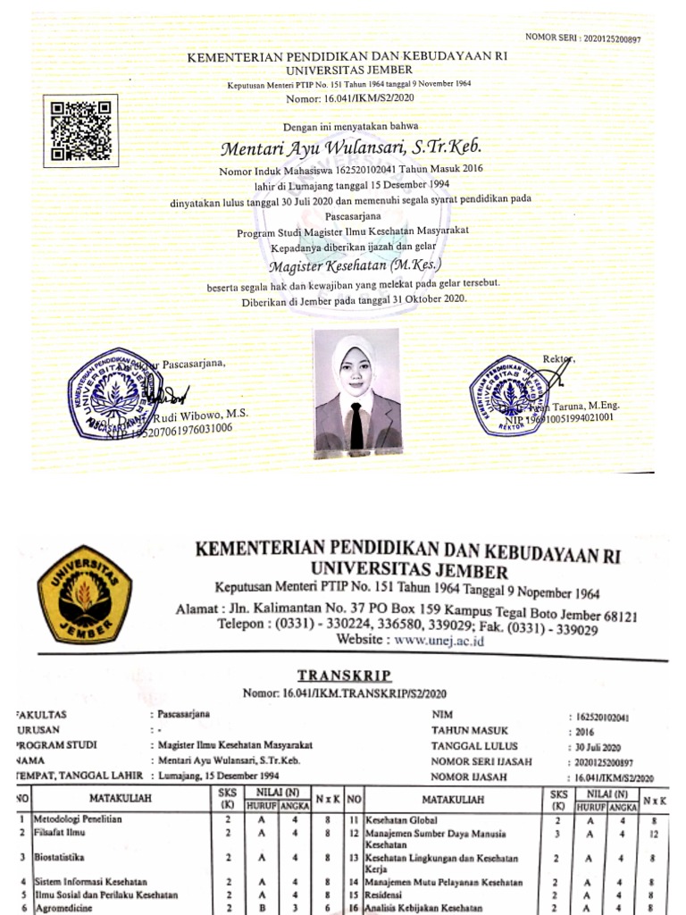 Ijazah & Transkip S2 | PDF