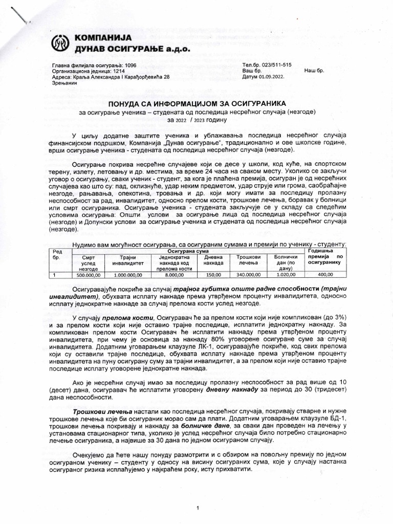 ponuda-dunav-osiguranje | PDF