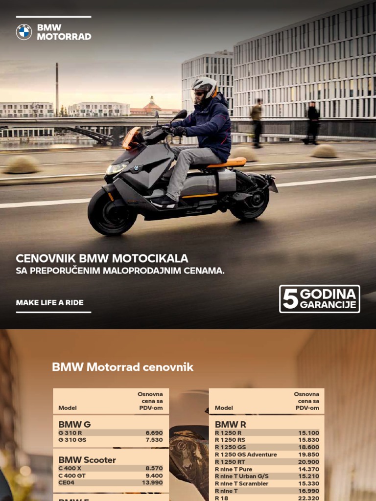 BMW Motorrad Cenovnik 08 22 | PDF