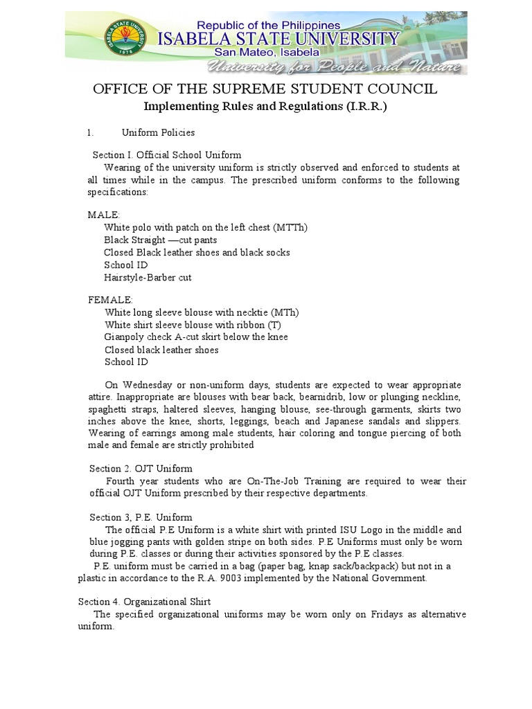 Irr Office of The Supreme Student Council | PDF