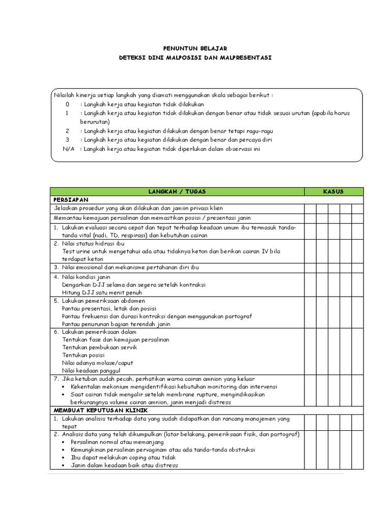 Deteksi Dini Malposisi Dan Malpresentasi | PDF | Karier & Perkembangan ...