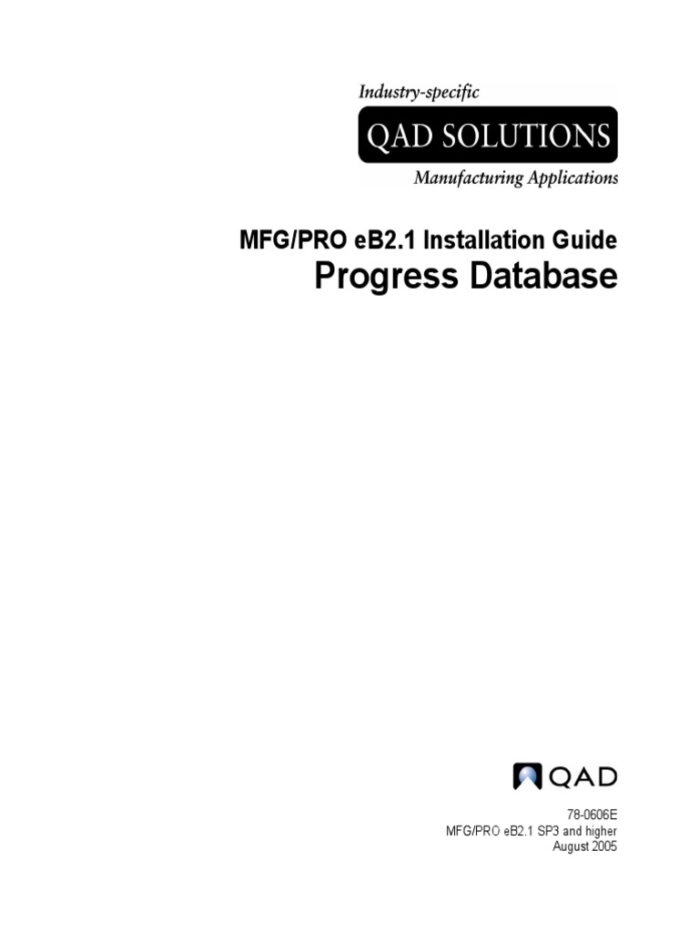 MFG Pro Eb21 Installation Guide Progress Database | PDF | Databases ...