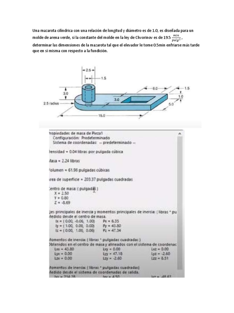 Dimensiones de Mazarota Cilíndrica | PDF