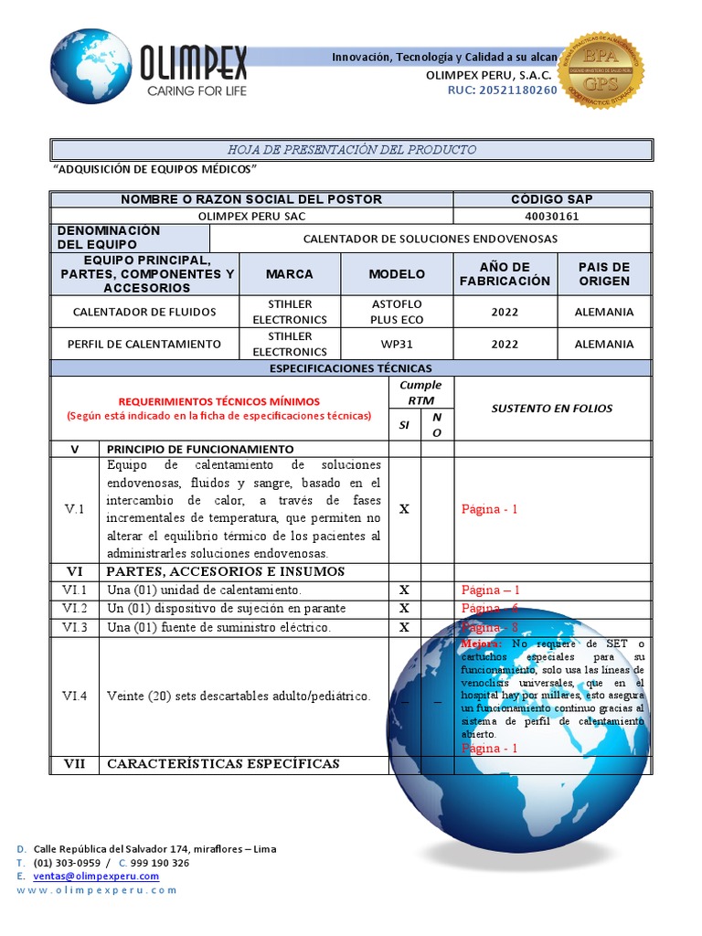Calentador de Soluciones Endovenosas | PDF