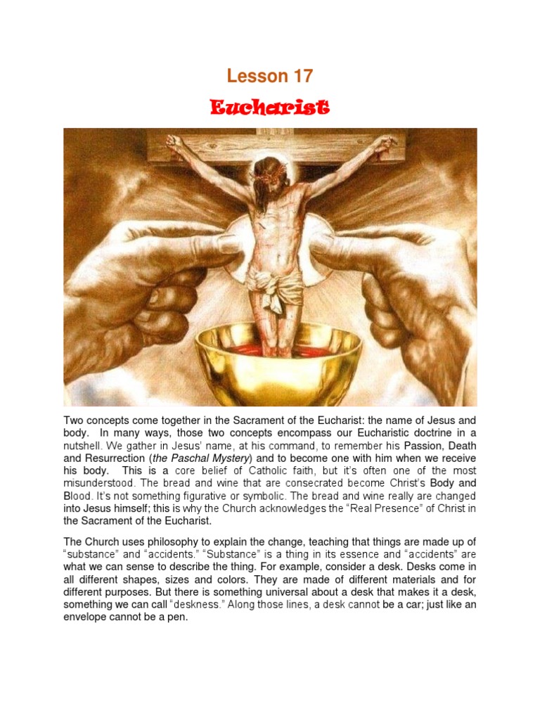 Lesson 17 Grade 8 Website | PDF | Eucharist | Sacrifice