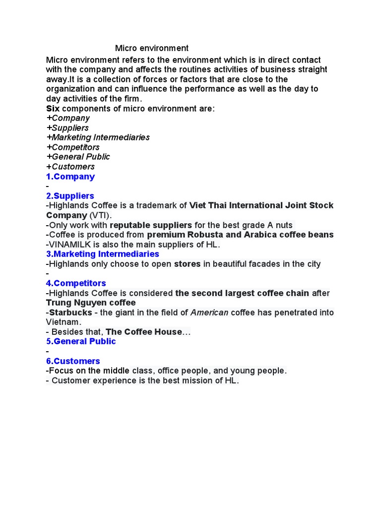 Micro Environment | PDF