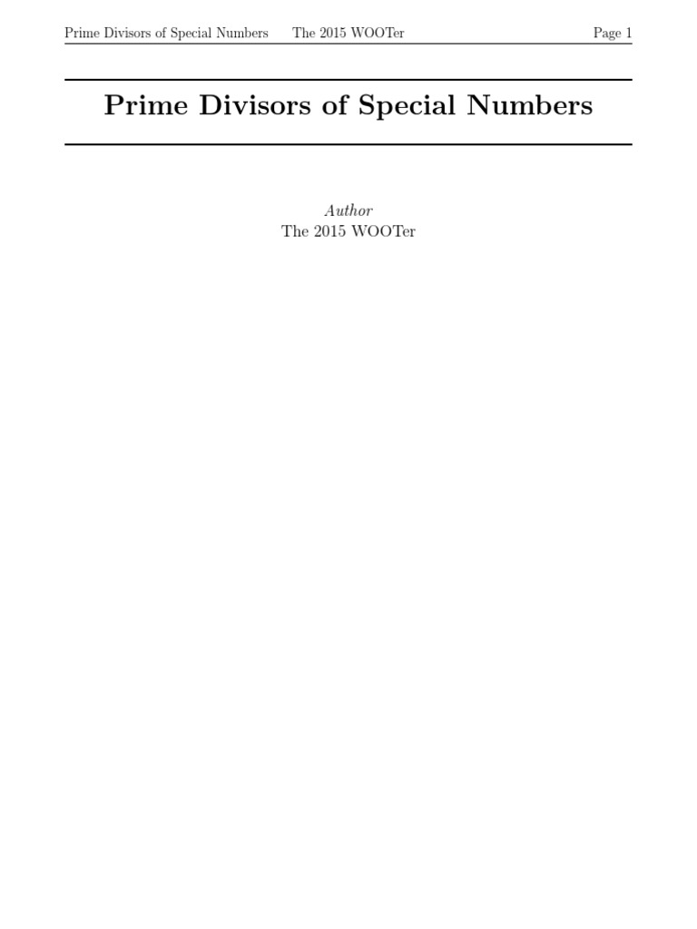 Prime Divisors Special Pdf Prime Number Numbers 