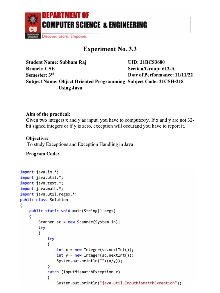 Subham Raj 3.3 Java | PDF