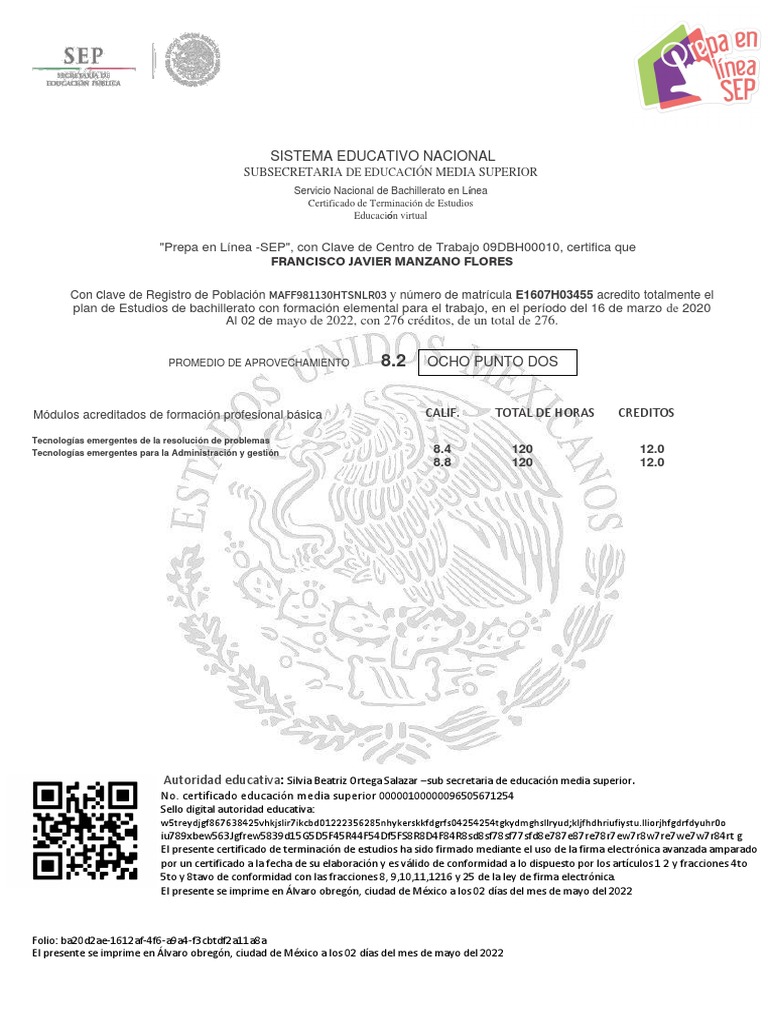 Certifico Francisco Javier | PDF