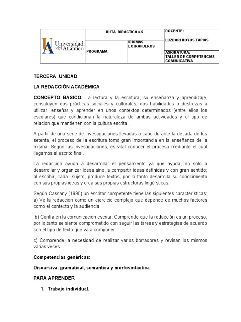 Ruta Didactica 5 Grupo 15 | PDF | Aprendizaje | Método de enseñanza