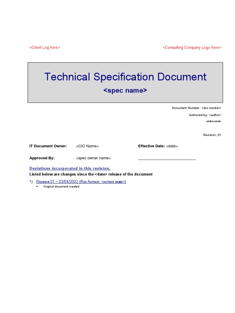 Technical Spec Template | PDF