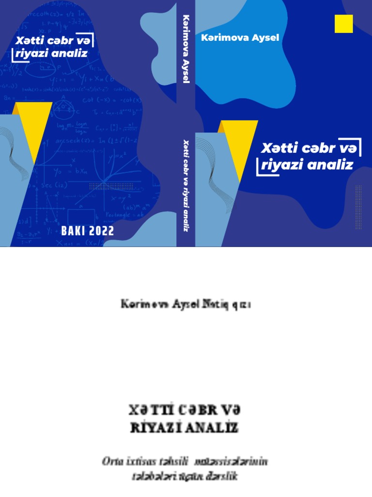 Xətti CƏBR VƏ Riyazi Analiz.. | PDF