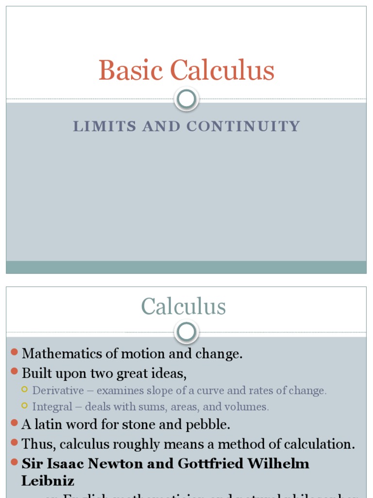 Basic Calculus | PDF | Calculus | Function (Mathematics)