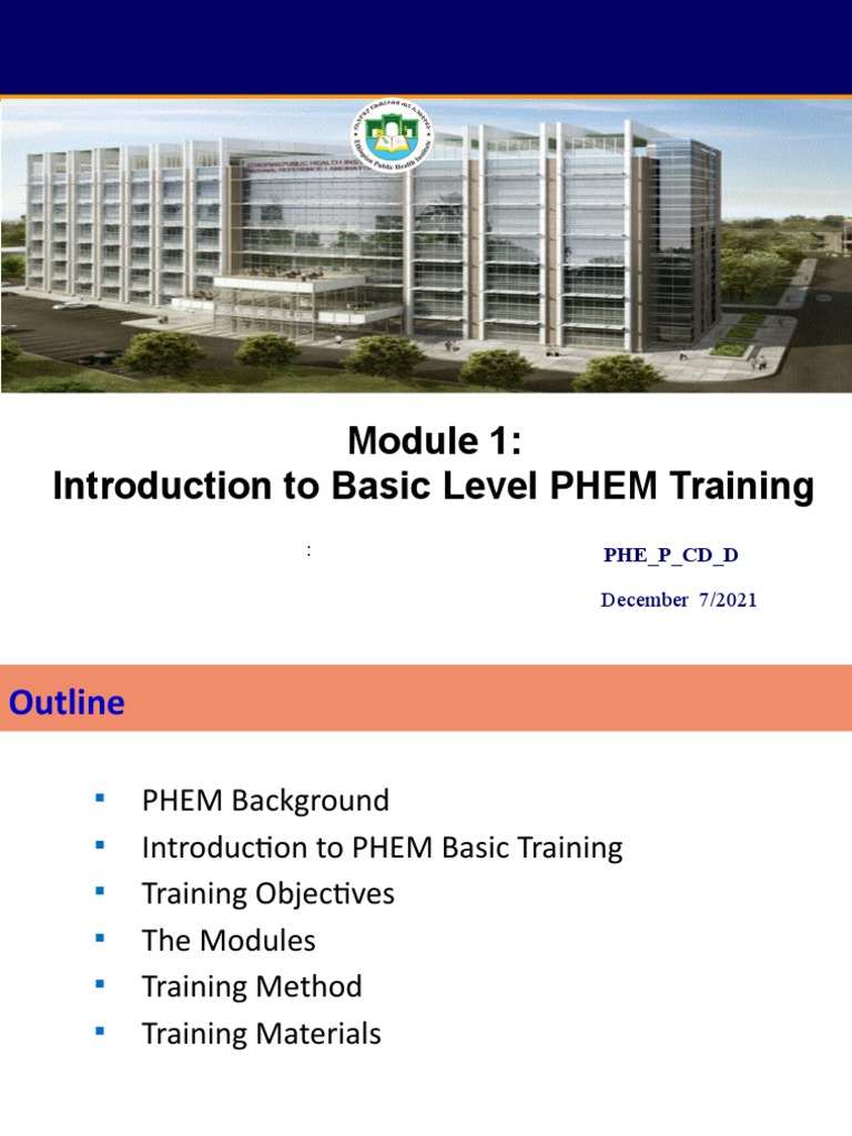 Module 1 - Introduction To PHEM Basic Level Training - 2021 | PDF | Public Health | Emergency ...