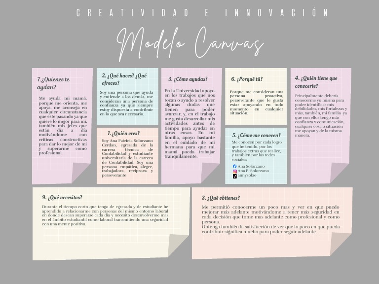 Gráfico Modelo Canvas para Plan de Negocio Elegante y Bonito Pastel ...