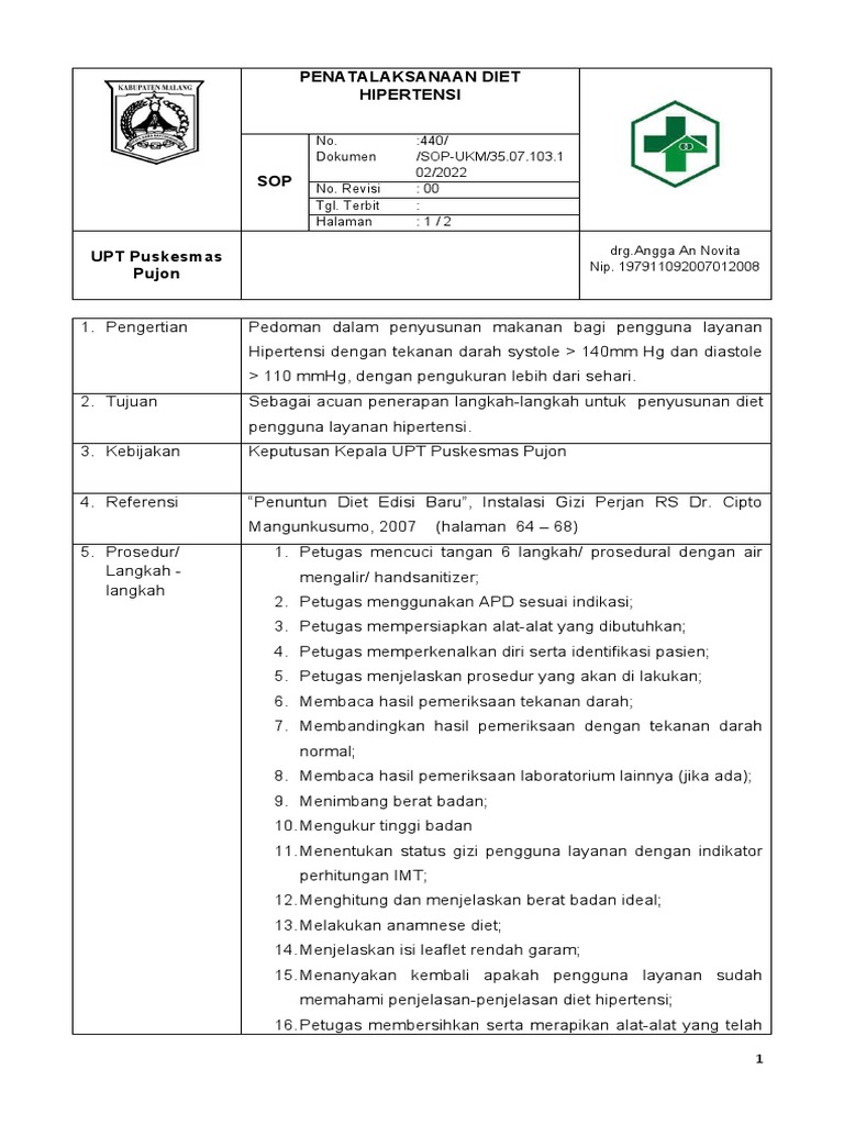 Sop HT | PDF | Pengembangan Diri | Kesehatan Holistik