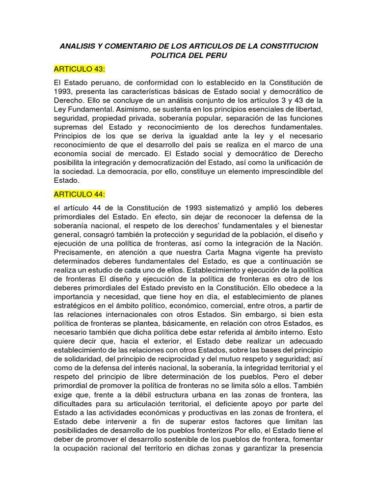 ANALISIS Del Articulo 43 Al 50 | PDF | Democracia | Ideologías políticas