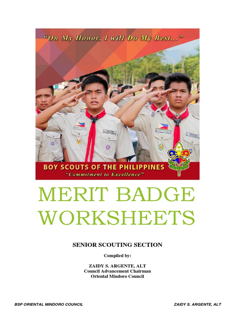 Required and Prerequisite Merit Badge Worksheets For Senior Scouts ...