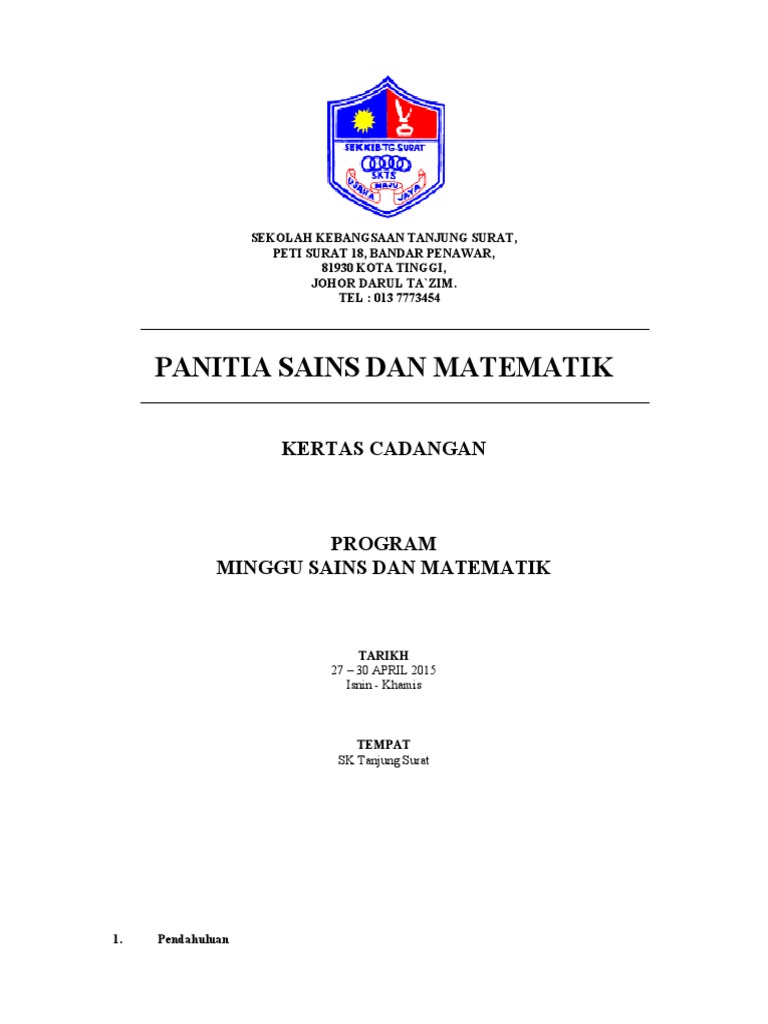 Kertas Kerja Minggu Sains N Mate 2015 | PDF