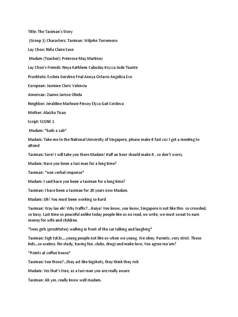 21st Roleplay Group - (Taximan'SStory) | PDF | Travel | Poetry