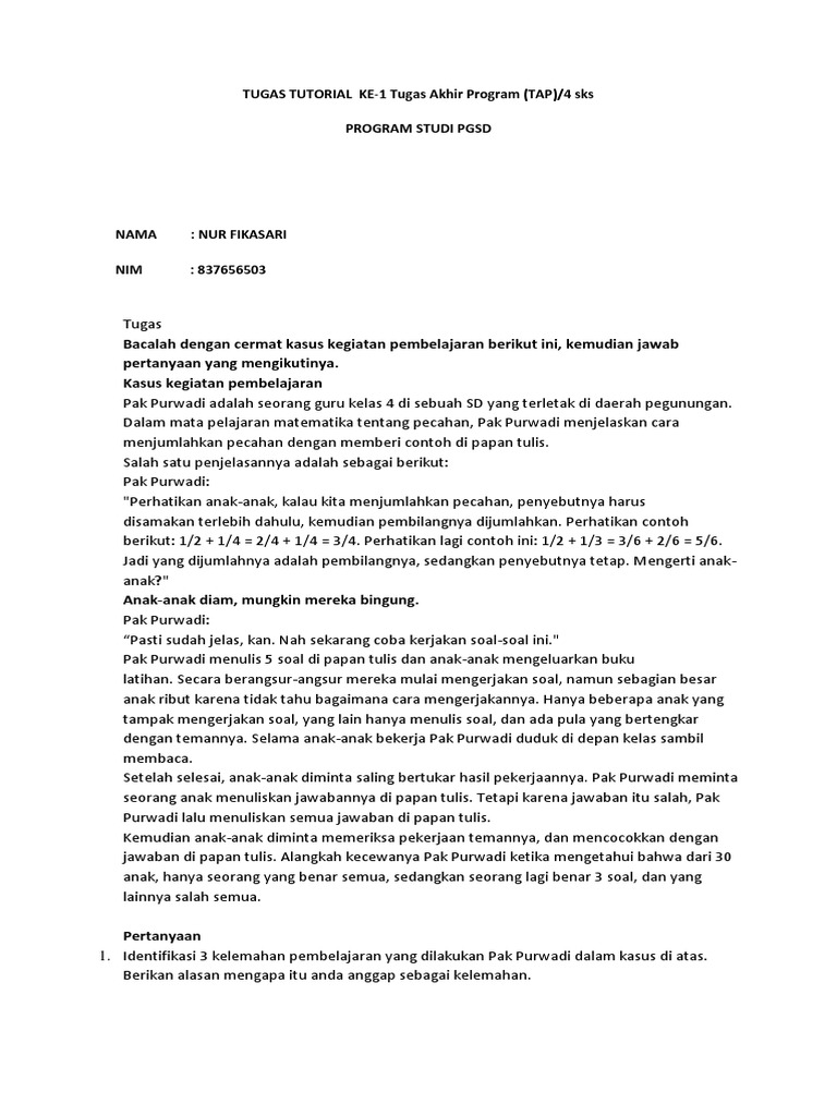 Nur Fikasari - TT1 Tap | PDF