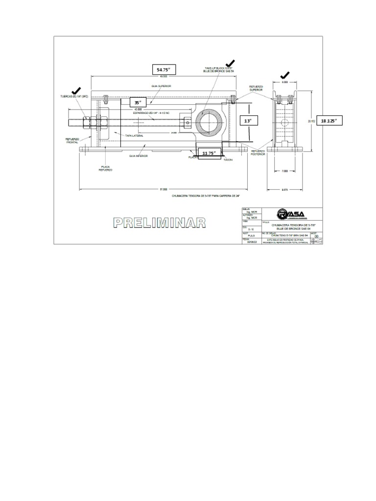 Dibujo de Chumacera Tensora Cond. Aux | PDF
