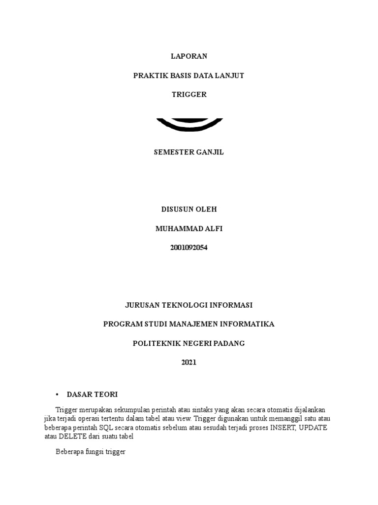 Laporan Trigger | PDF | Komputer