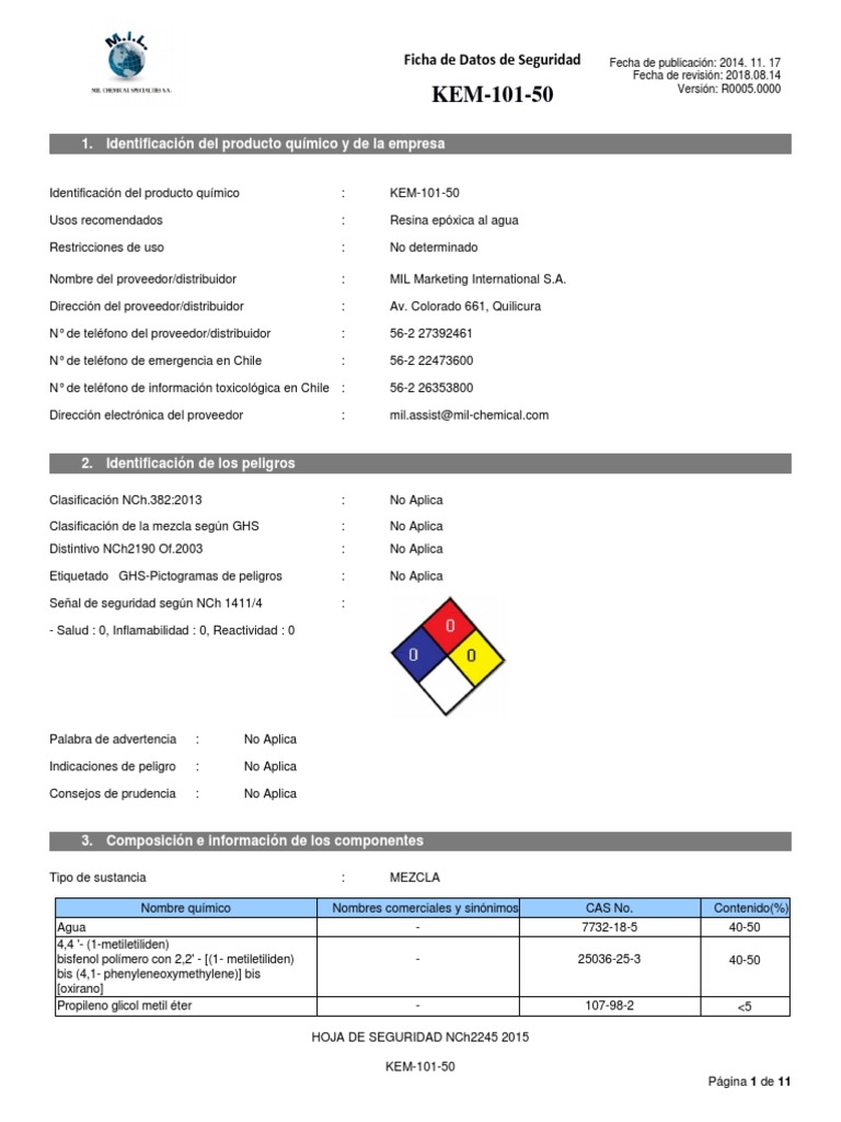 KEM-101-50 NCH 2245 2015 MCS Rev.05 | PDF | Residuos | Agua