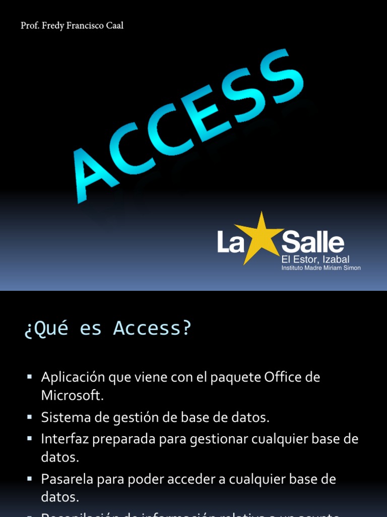 Microsoft Access | Descargar gratis PDF | Menú (Computación) | Bases de ...