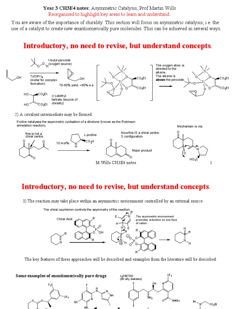 Ch3e4 Stereoselective Synthesis MW Handout Reorganised 021111 | PDF ...