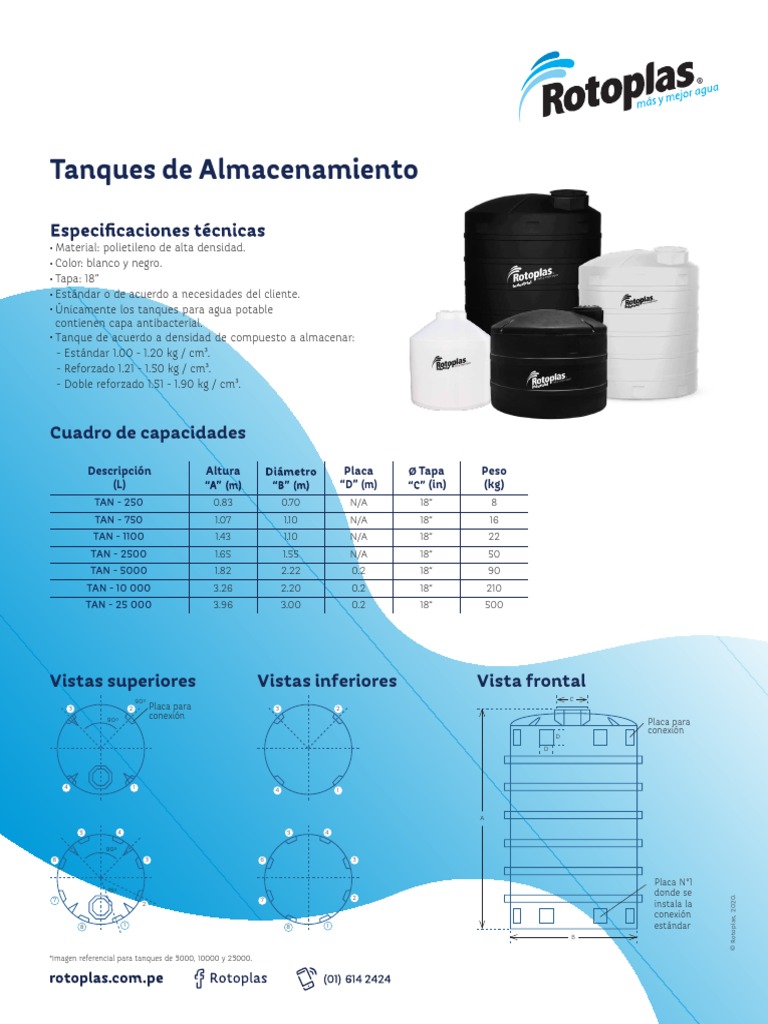 Rotoplast - Ficha Técnica Tanques Industriales V5 | PDF | Química