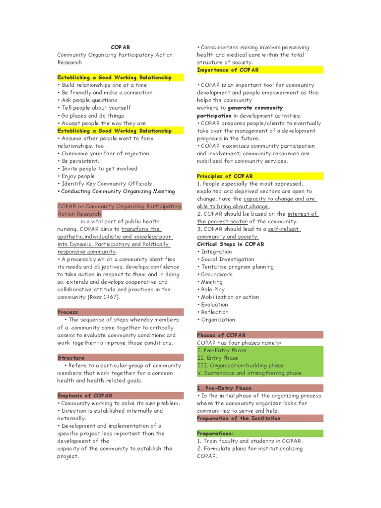 COPAR Community Organizing Guide | PDF | Community | Empowerment