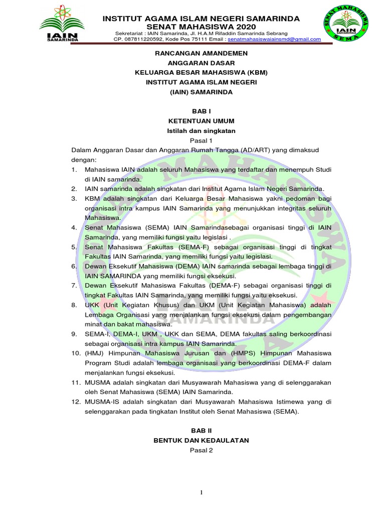 2021-Rancangan Amandemen KBM | PDF