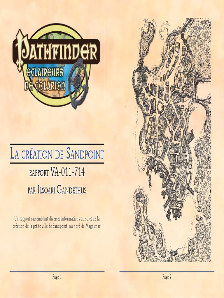 Rapport Sandpoint Pathfinder | PDF