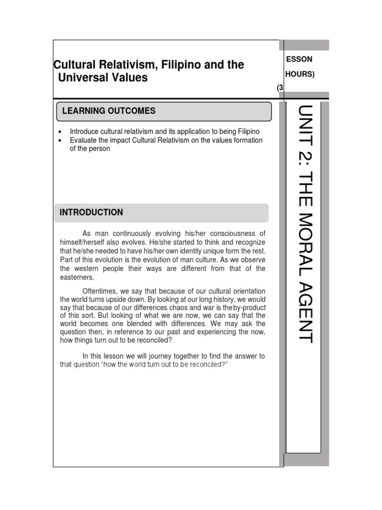 Module 2 Lesson 2 | PDF | Morality | Relativism