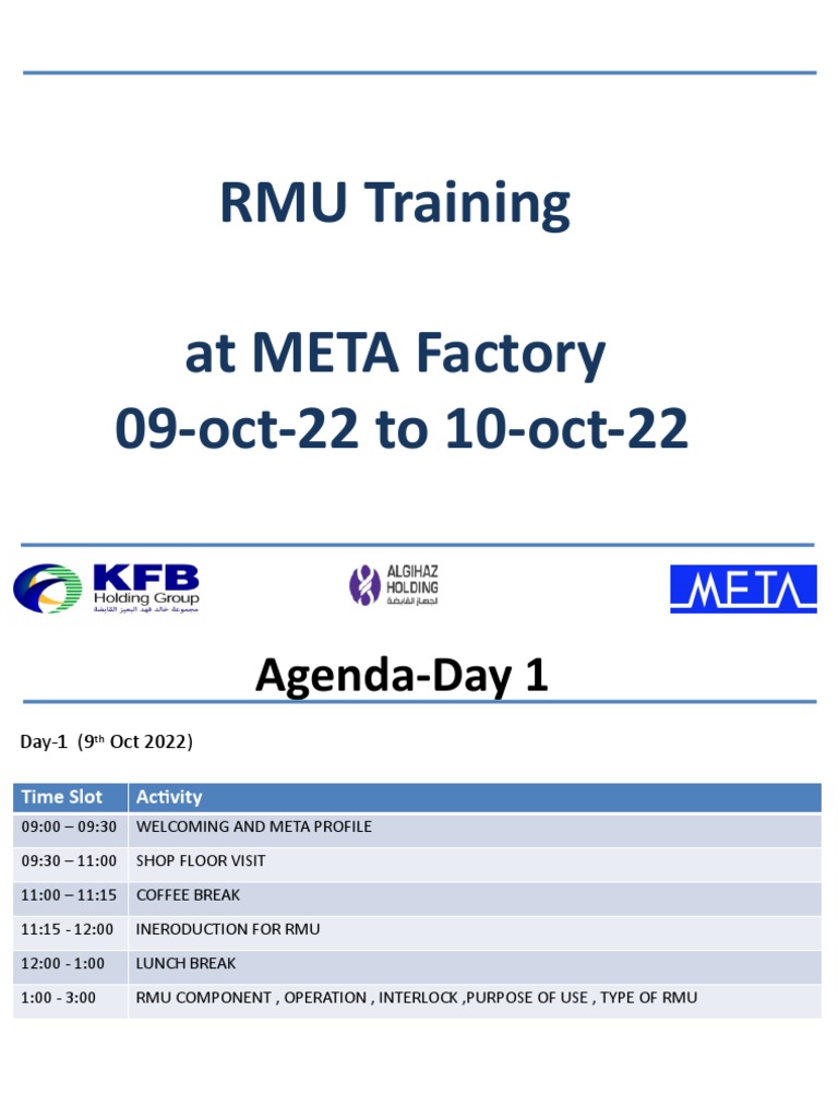 SRMU Training at META Co. Riyadh | PDF | Switch | Transformer