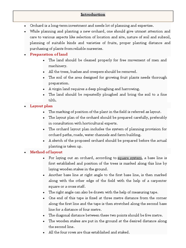 Planting System | PDF | Rectangle | Orchard
