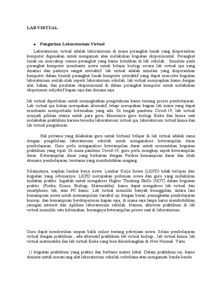 Lab, Virtual | PDF