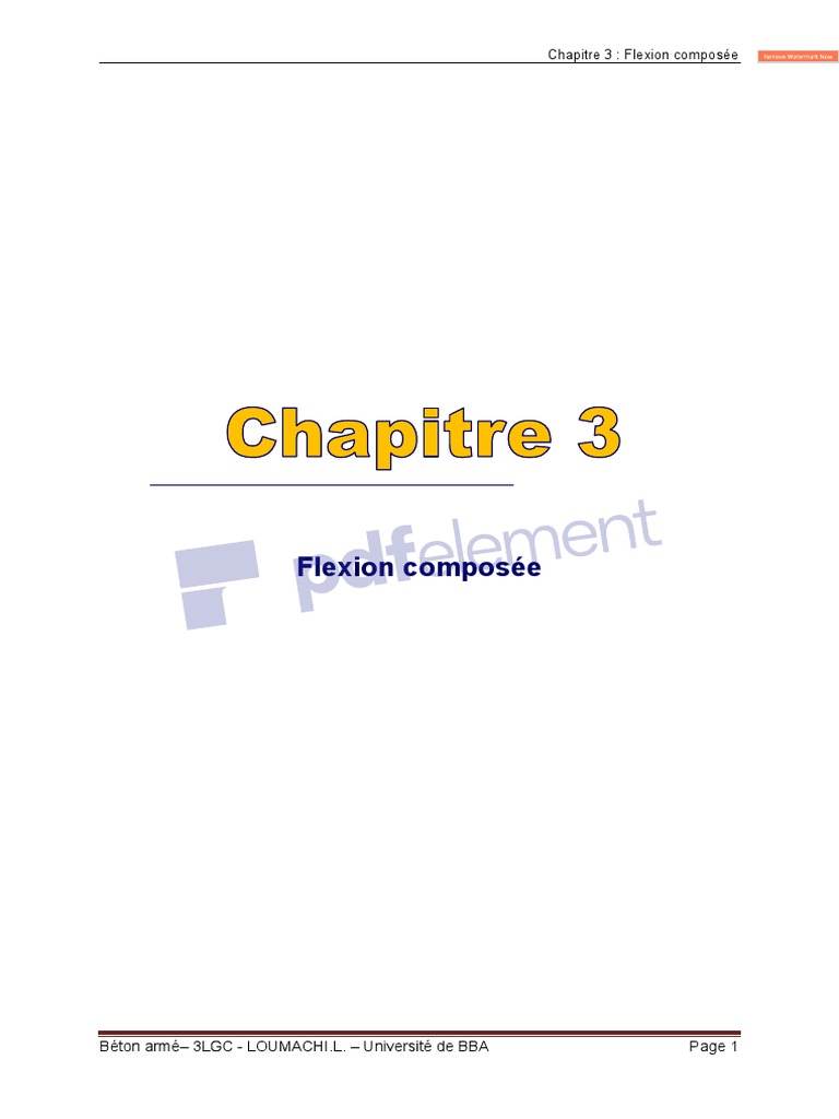 BA II - Chapitre 3 - Flexion Composée | PDF | Flexion (matériau ...