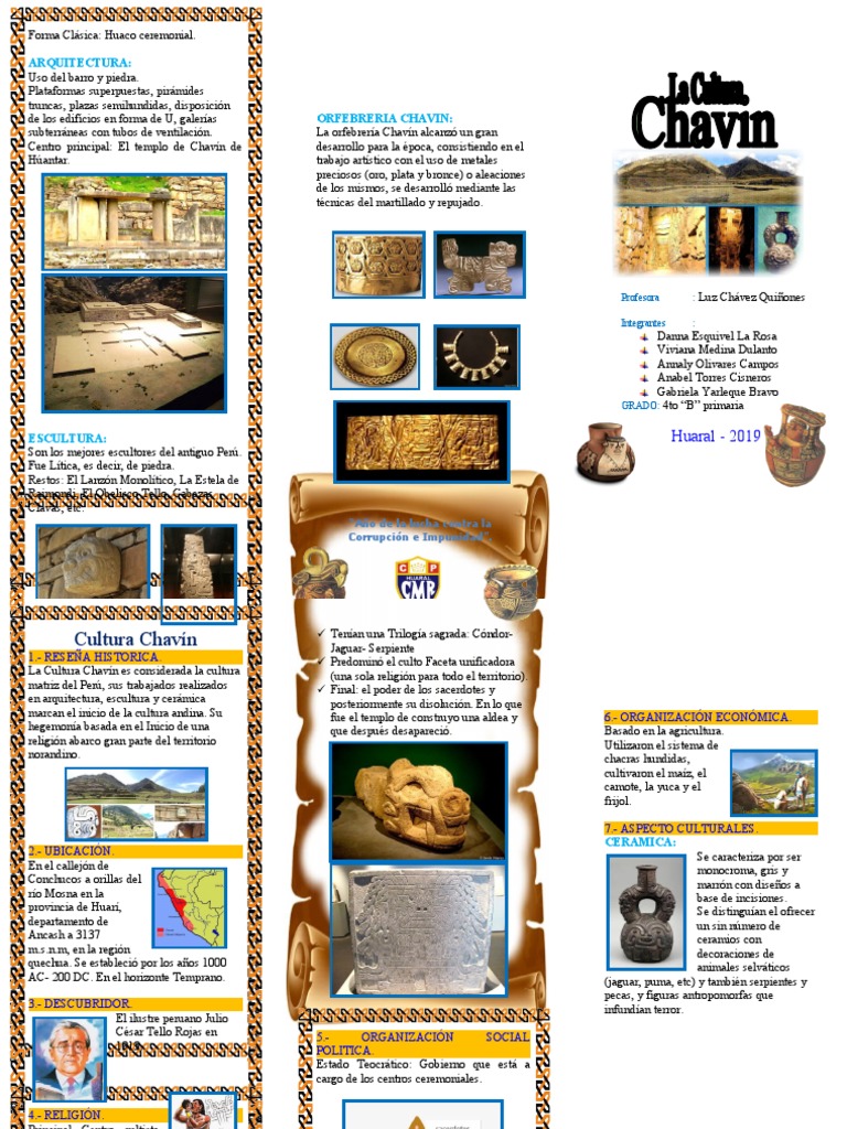 CULTURA CHAVIN Triptico | PDF | Era precolombina | Andes