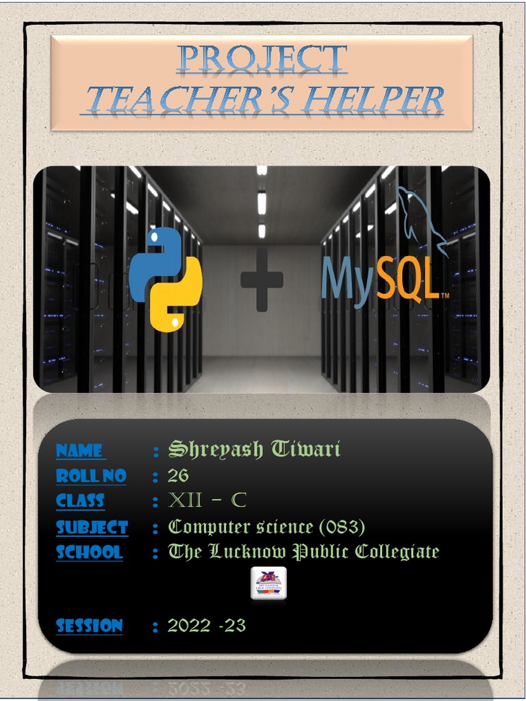 Shreyash Tiwari Projectclass12-C | PDF | Databases | Software