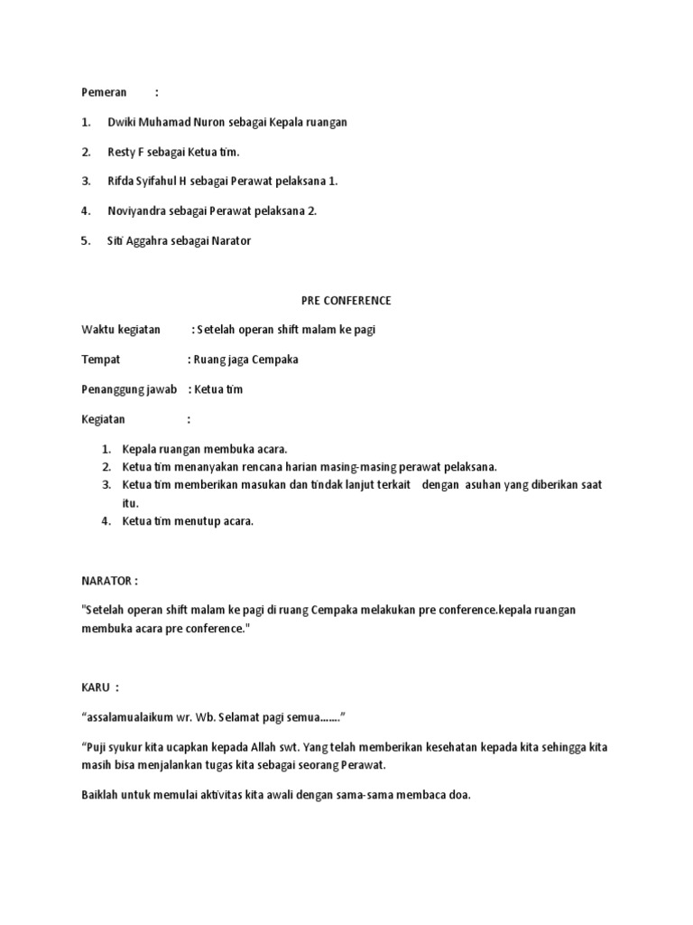 Role Play Pre-Conference | PDF | Kesehatan Holistik